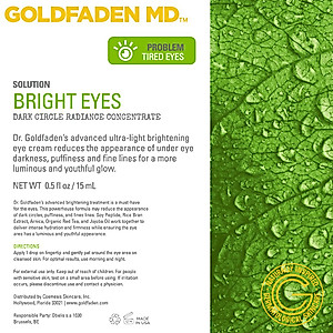 Bright Eyes Dark Circle Concentrate Brightening Eye Cream w/Soy Peptide, Rice Bran Extract & Arnica | May Reduce Under Eye Darkness, Puffiness & Fine Lines 0.5 fl. oz.