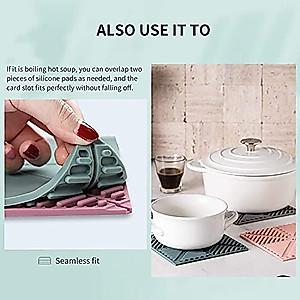 4 Silicone Trivet Mats Foldable- 446°F Heat Resistance Trivets for Kitchen Counter, Table, Pots, and Pans - Multipurpose Silicone Mats Pot Holders - Mixed Colors Trivets Set for Hot Dishes