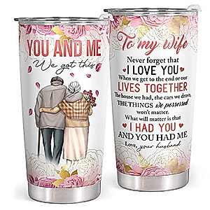 Gifts for Wife from Husband - Wife Gifts - Wedding Anniversary, Birthday Gifts for Wife, Mothers Day Gifts for Wife - Romantic Gifts for Her, I Love You Gifts for Her - 20Oz To My Wife Tumbler