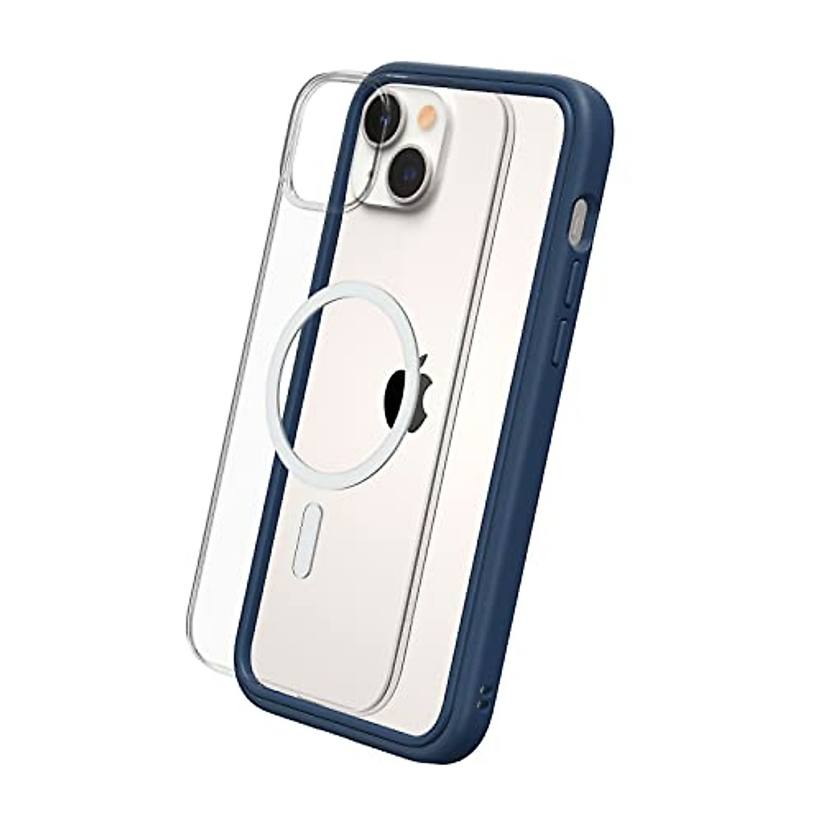 RhinoShield Modular Case Compatible with MagSafe for [iPhone 14 Plus] | Mod NX - Superior Magnetic Pull Force, Customizable Heavy Duty Protective Cover 3.5M / 15ft Drop Protection - Navy Blue