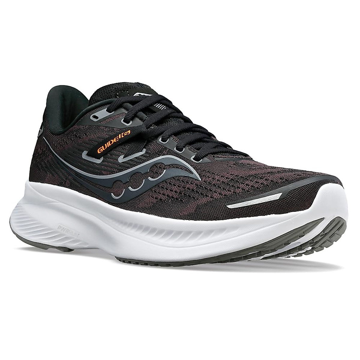 Saucony Women's Guide 16 Sneaker, Black/White, 8.5
