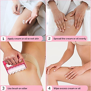 Andlane Anti Cellulite Massager – Cellulite Remover Brush Mitt and Roller - Body Shower Scrubber Exfoliator - Use with Cream & Oils