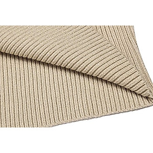 COOFANDY Mens Ribbed Slim Fit Knitted Pullover Turtleneck Sweater Khaki