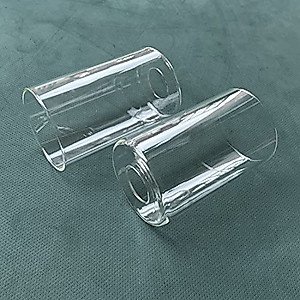Clear Glass Shade Clear Cylinder Glass Lamp Shade Diameter 3.5" Height 5.5" Fitter 1.65" (2 packs) (H5.5")