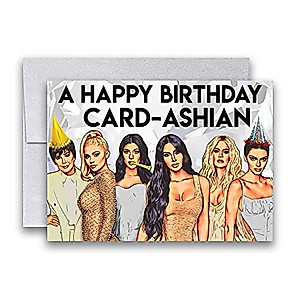 Kim Kardashian Kylie Jenner Inspired Parody Birthday Card-ashian Card 5x7 inches w/Envelope