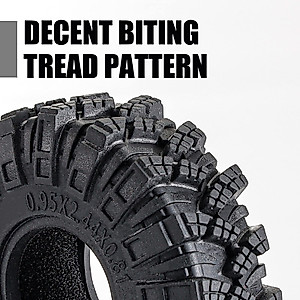 4PCS 1.0 Tires Crawler Mud Terrain Soft Rubber Tires for Axial SCX24 Gladiator Bronco C10 JLU Deadbolt B17 1/18 TRX4M 1/24 RC Crawler Car, 62mm*20mm…