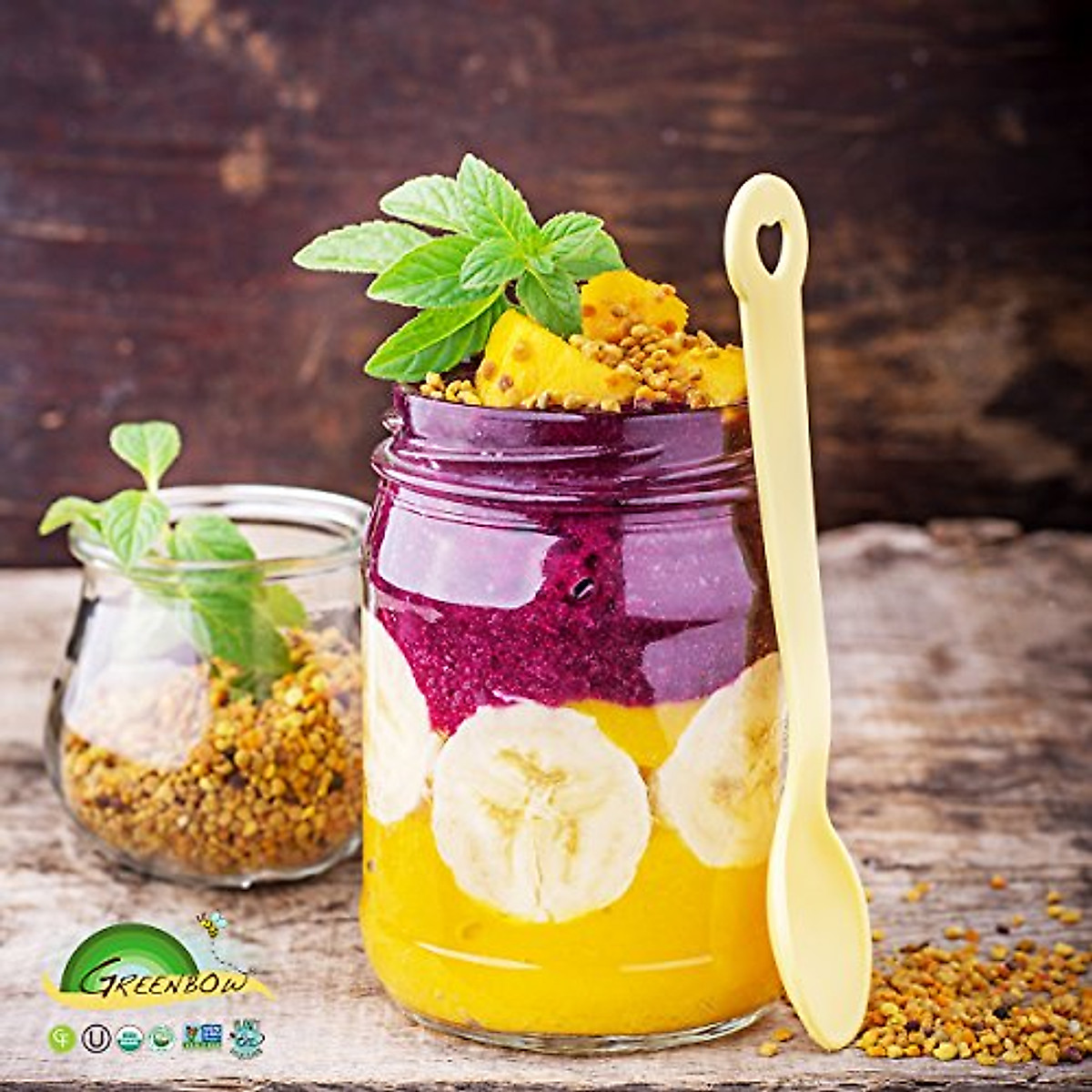 Greenbow Organic Bee Pollen - 100% USDA Certified Organic, Non-GMO, Pure, & Natural Bee Pollen - Superfood Packed w/Proteins, Vitamins & Minerals (8oz)