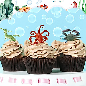 72 Packs Ocean Sea Animal Toys Safari Animals Figures Toys Small Assorted Sea Creatures Wild Land Animals Figurines Mini Realistic Plastic Bath Water Toys for Kids Party Supplies (Ocean Animals)