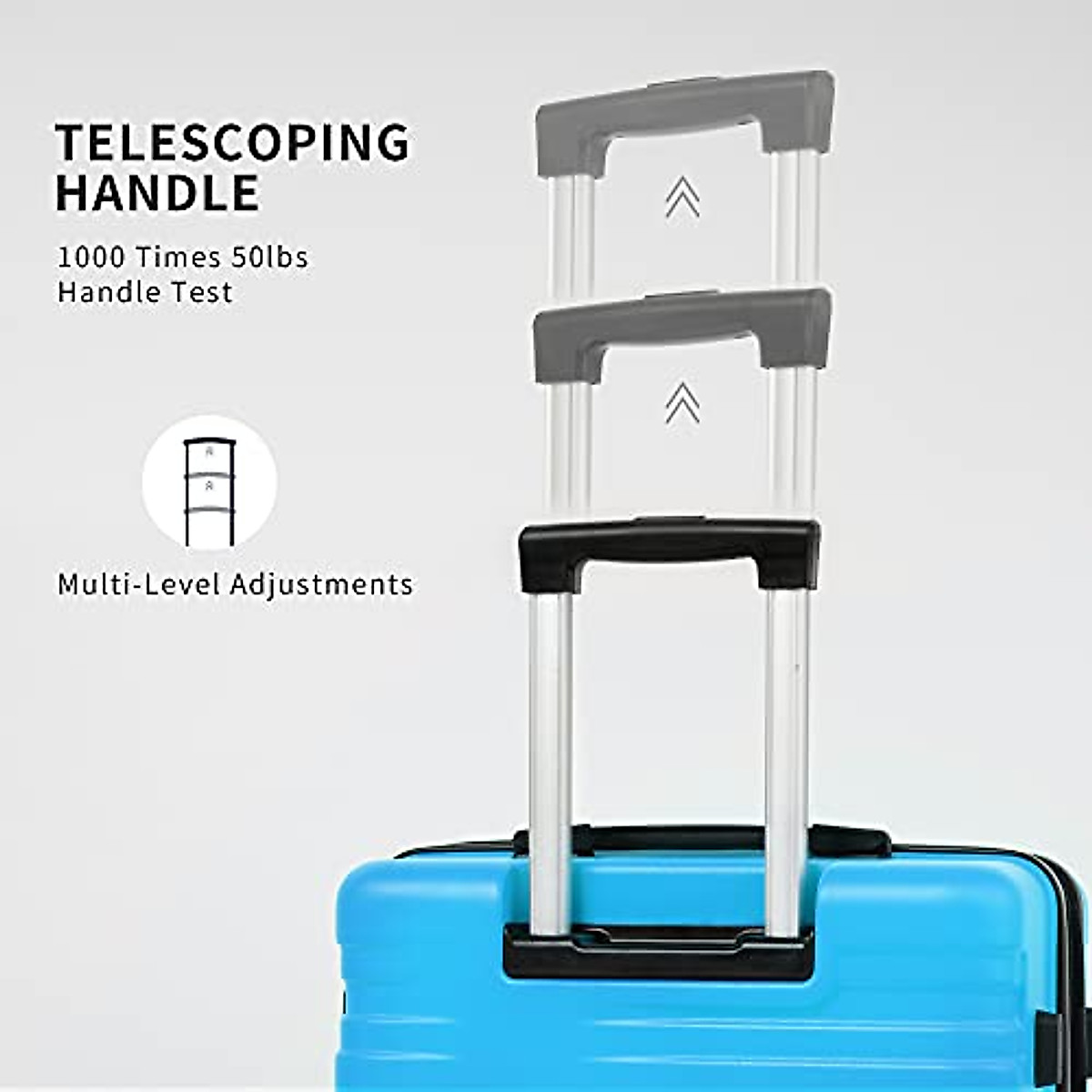 Merax Luggage Sets TSA 3 Piece Spinner Suitcase Lightweight 20 24 28 inch (Elegant blue)