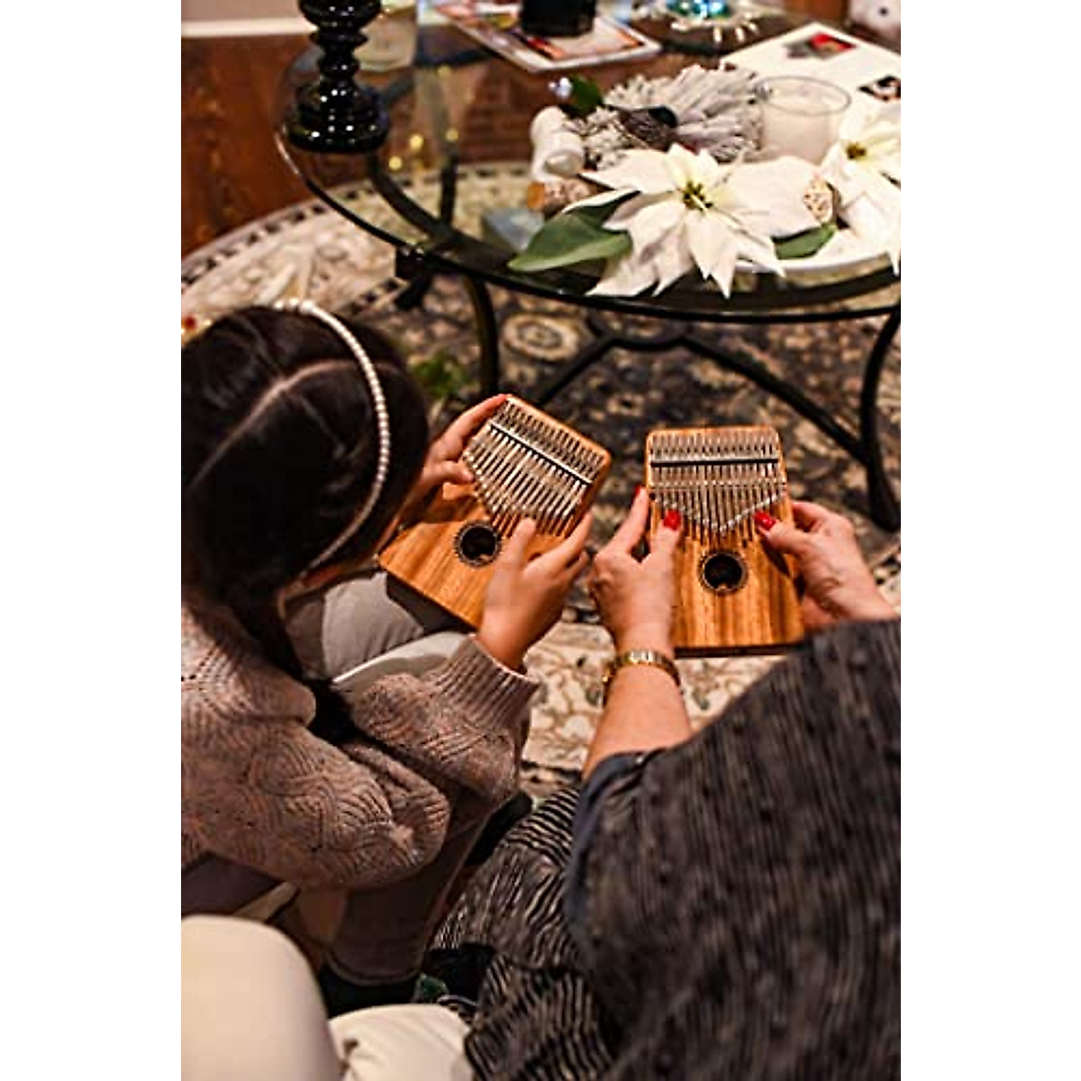 Hauoli Kalimba 17 Keys Thumb Piano with Protective Bag, Tuning Hammer and Study Instruction Artisan Newly Designed Mbira (Sandalwood)