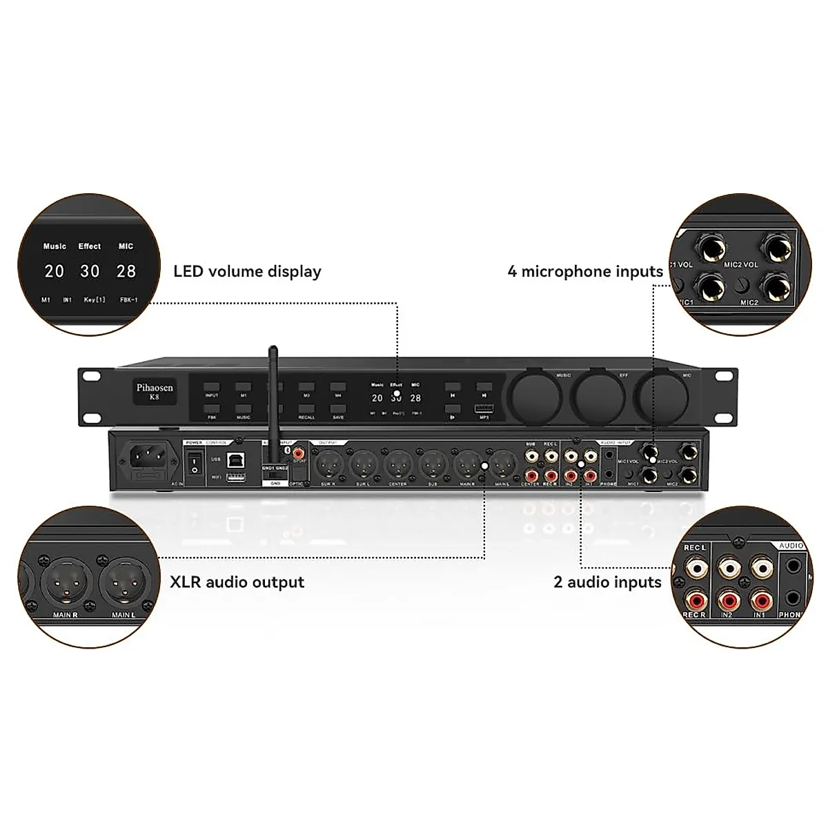 2024 Pihaosen New Chinese Karaoke Machine KV-V5 MAX Karaoke Player, with Reverb Wireless Microphone, 22-inch capacitive Touch Screen Free Cloud Download Function YouTube APP Online Play