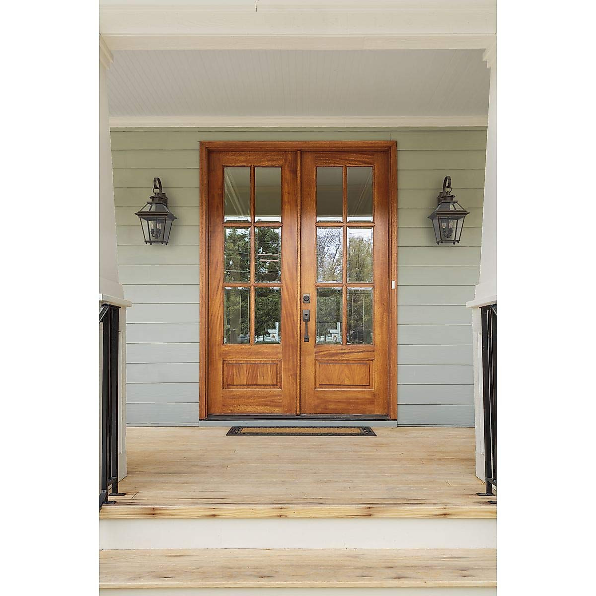 Progress Lighting P6617-20 Burlington Three-Light Large Wall Lantern, Polished Nickel/Delta, Antique Bronze