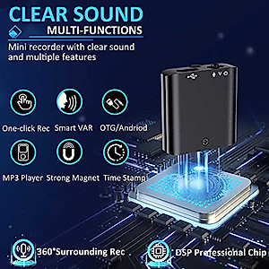 Hfuear 16GB Voice Recorder, Voice Activated Recorder with 192 Hours Recording Capacity, 24 Hours Battery Time, Portable Digital Voice Recorder MP3 Recorder for Lecture Meetings Interview