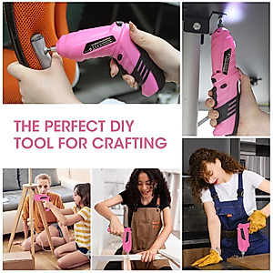 Electric Cordless Screwdriver,MQUPIN 47-in-1 Drill Driver Screwdriver Set,3.6V Battery Power Rechargeable Screwdriver kit,Rotatable Dual Position Handle with LED Light Charger for Home Office Work