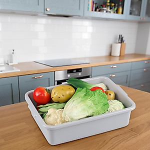 Doryh 4-Pack 8 L Small Commercial Bus Tub, Grey Dish Pans for Washing Dishes