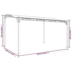 Canopy Cream,Backyard Gazebo,Hardtop Gazebo,Outdoor Gazebo, Garden Gazebo,Camping Gazebo,3 Middle Bars on Top Roof,for Barbeque, Deck,Garden Party,Markets,13.1'x9.8' 0.6 oz/ft² Fabric and Steel