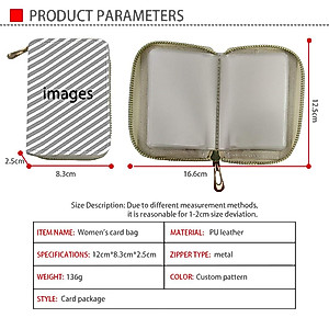 Boatee Purple Butterfly Credit Card Holder for Women Small Portable Leather Wallet with Zipper Card Case Protector