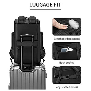 NASKVOWT Men travel backpack, gym backpack with shoe compartment, travel bag with shoe compartment, Travel Backpack With USB Charging Port, Camping, outdoors trekking backpack