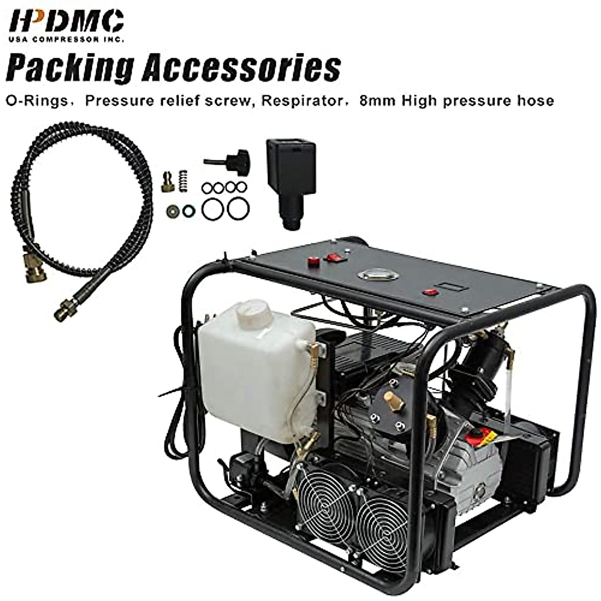 HPDMC High Pressure Air Compressor 110V - 2.2KW / 3HP - 2.1CFM @ 4500psi PCP Paintball Fill Station & Charging System, an Oil Water Separator for Free