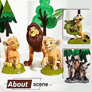 HOTPLACY 9 Pcs Lion King Toys, 2-4 inches Lion King Figures, The Lion King Figurines Cake Topper Christmas Birthday Gift for Kids
