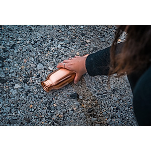 Kosdeg Copper Water Bottle 34oz / 1 Litre - A Handcrafted Leak Proof Ayurvedic Pure Copper Vessel For Drinking- Drink More Water, Lower Your Sugar Intake and Enjoy The Health Benefits Immediately