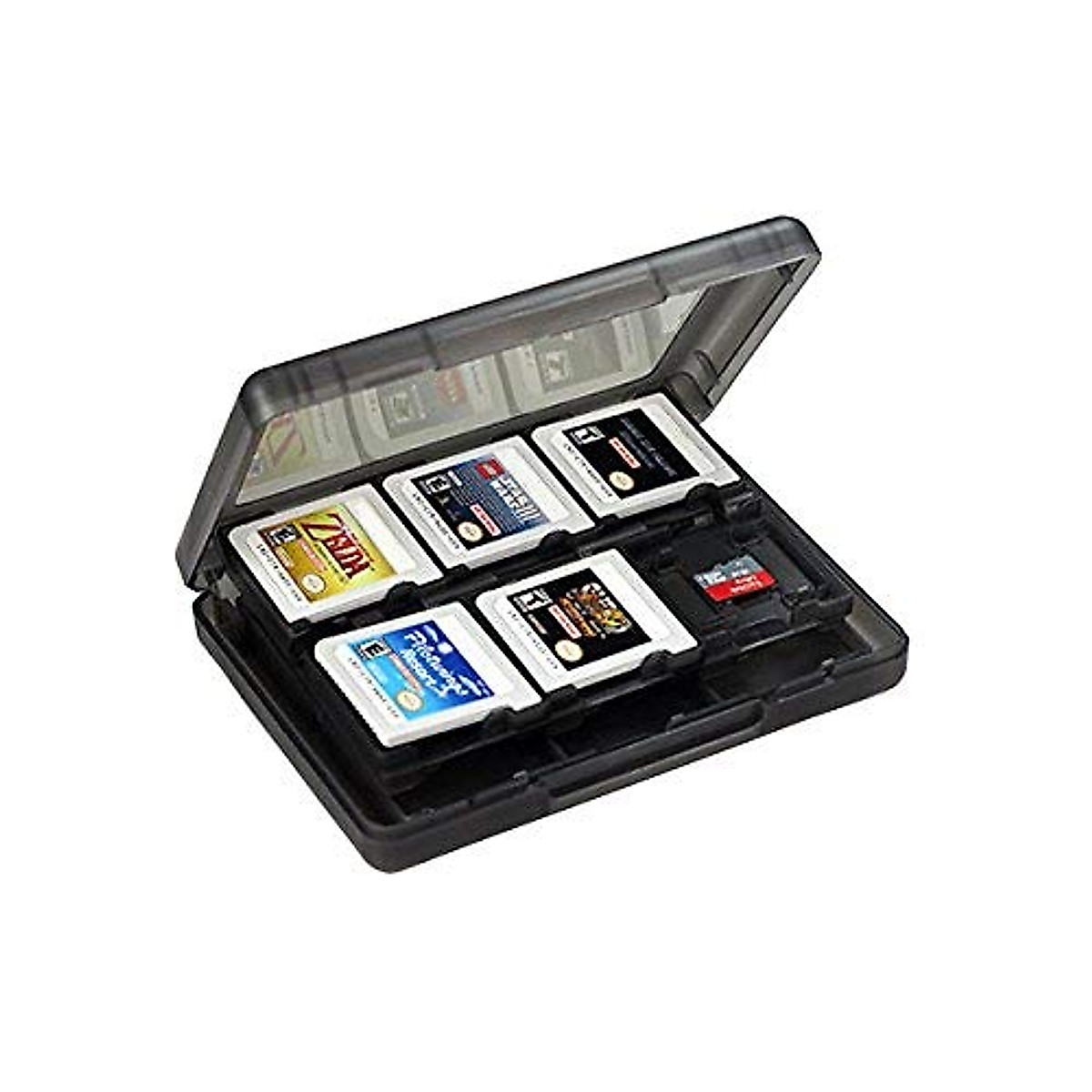 OSTENT 28-in-1 Game Memory Card Case Holder Cartridge Storage for Nintendo 3DS LL/XL - Color Black