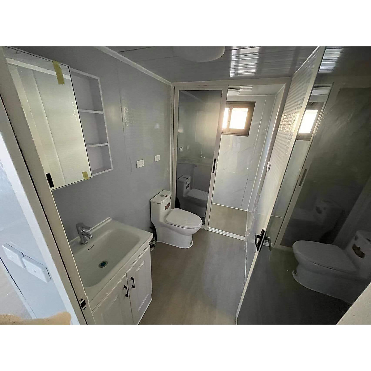 Generic 20Ft Pre Fabricated Expandable Container House | 2 Bedroom Set | Kitchen | Bathroom with a washbasin, Mirror | Luxury Tiny Villa | Portable Home |, White