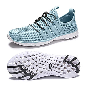 DLGJPA Women's Lightweight Quick Drying Water Shoes for Beach or Water Sports Slip On Walking Shoes Moonlight 6