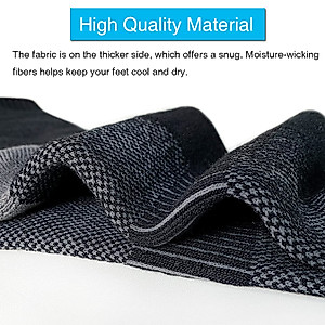 APTYID Men's Moisture Wicking Cushioned Crew Work Boot Socks, Size 9-12, Black, 6 Pairs