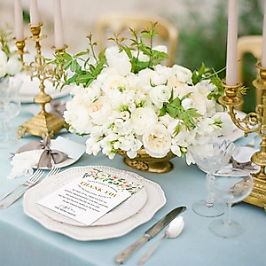 POWER UNICO FLOWER 50 Thank You Table Cards for Wedding, Floral Design Thank You Place Setting, Table Place Cards for Wedding, Dinner, Parties, Rehearsals, Event and Celebrations,5"x7" (5x7in, 621)