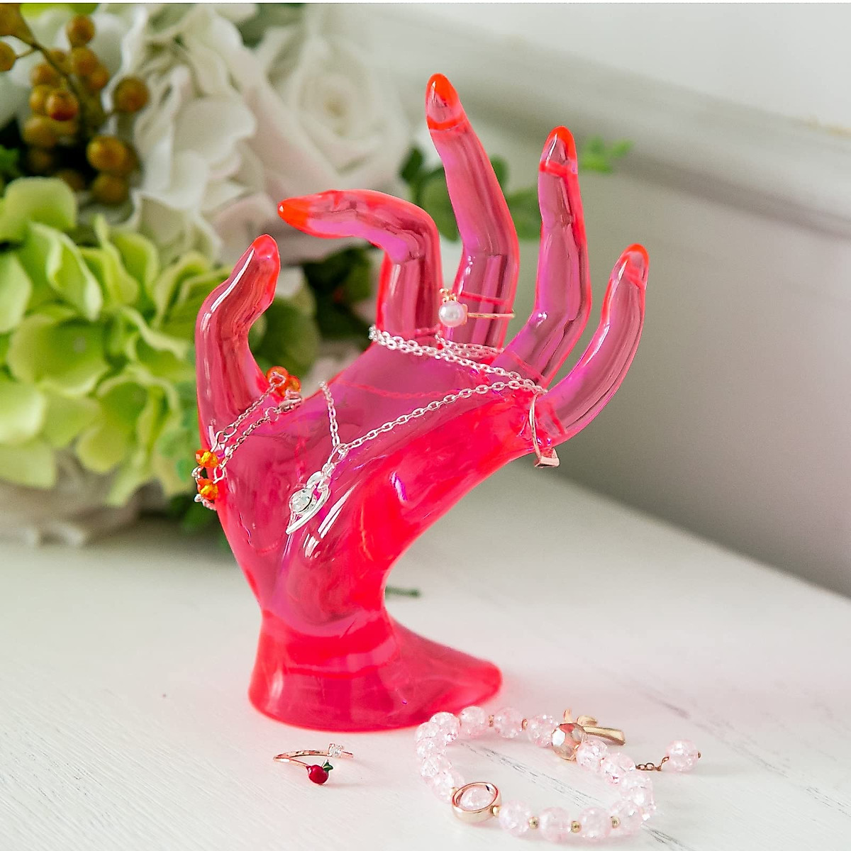 INSGOAL Ring Holder for Jewelry Preppy Room Decor Aesthetic Room Decor Pink Room Decor Engagement Gifts for Women Couples Bride