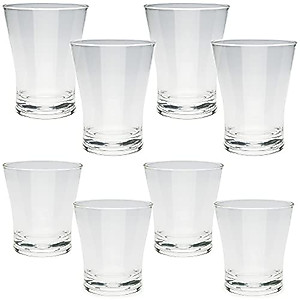 Arora Classic Clear Plastic Tumblers, Set of 4pcs x 16oz and 4pcs x 12oz