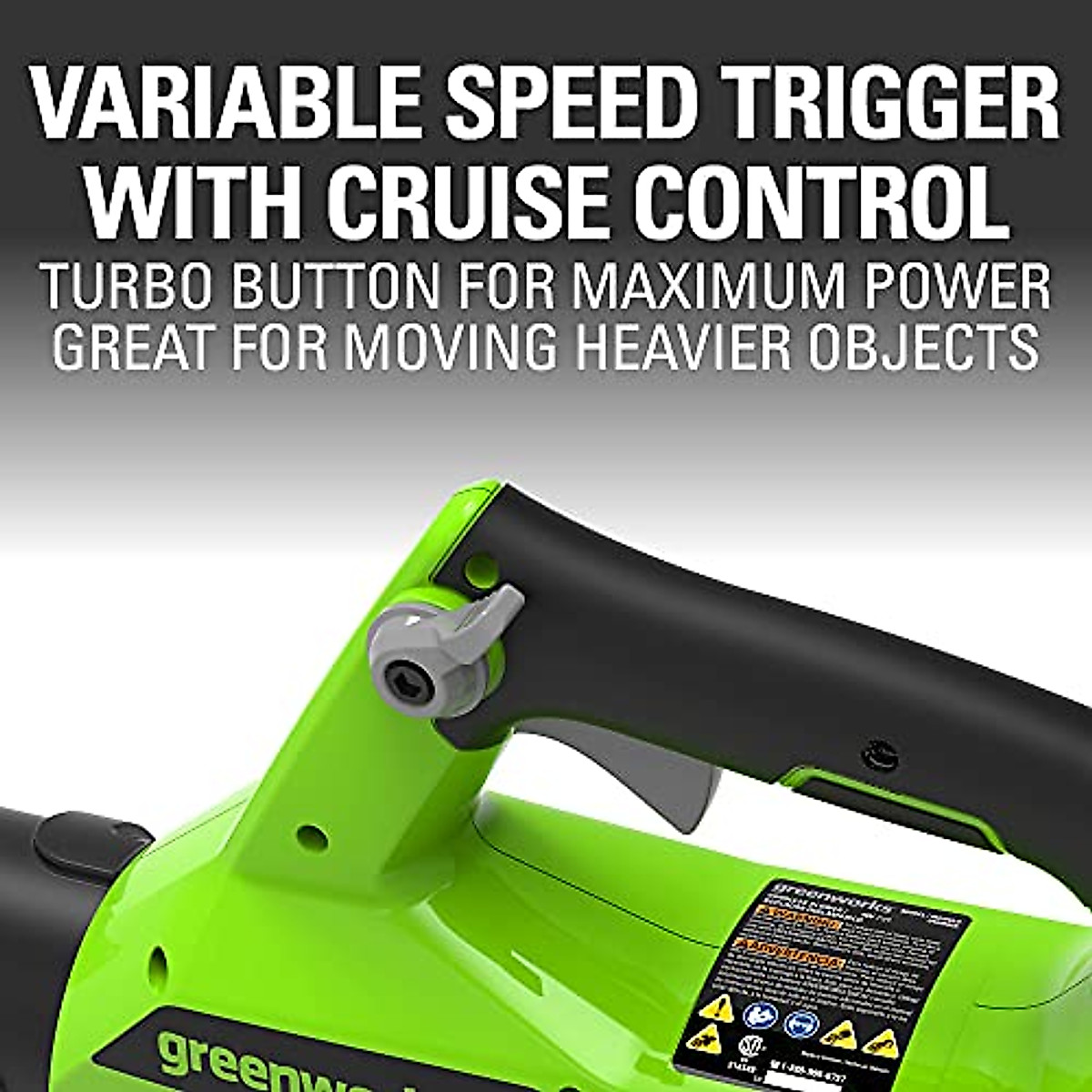 Greenworks 40V (110 MPH / 390 CFM) Cordless Axial Blower, 2.5Ah Battery and Charger Included