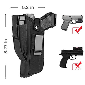 GVN Universal Right or Left Gun Laser Holster with Mag Holster Pouch for Smith&Wesson M&P 9mm.40 Holster G17,19,22,26,27,32,33,38,39,43/Beretta Storm Px4/Sig Sauer/Ruger(with Laser)