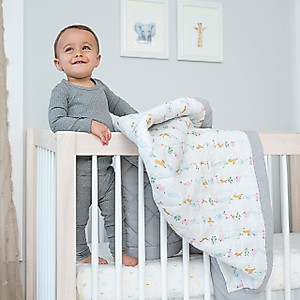 aden + anais Essentials 3-Piece Crib Bedding Set, Baby Bedding Bundle, Cotton Blanket, Crib Sheet, Crib Skirt, Alphabet Animals