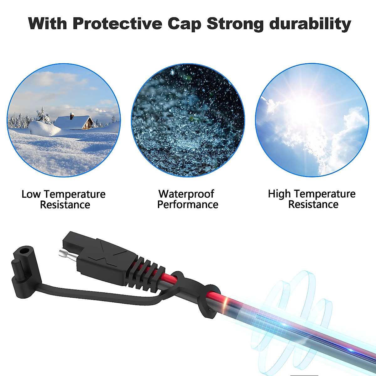 OYMSAE 50 Feet SAE Connector,Solar Panel Extension Cable,SAE to SAE Quick Disconnect Wire for Automotive RV Motorcycle Marine Boat 16AWG Battery Charging Plug Cable(50FT 16Gauge)