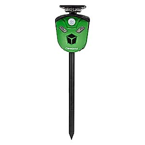 Careland 360° Solar Ultrasonic Animal Repellent with Motion Sensor Cat Dog Repellent Squirrel Raccoon Deer Deterrent Chaser Protect Farm Garden Yard Pond