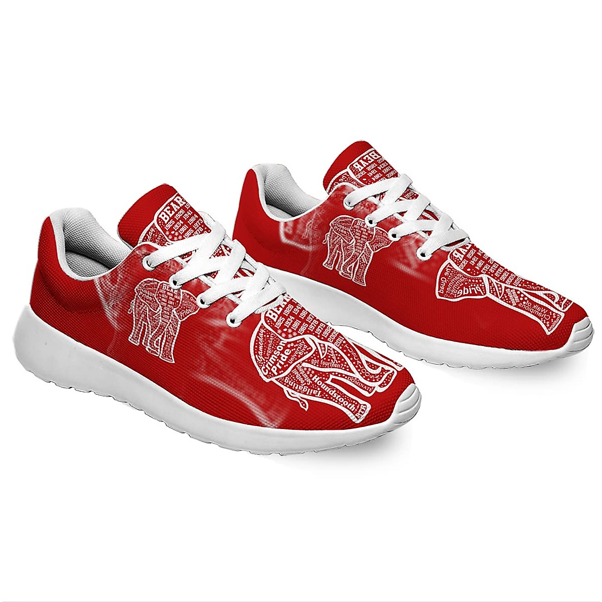 Womens Mens Tennis Shoes,Athletic Fashion Alabama Elephant Cool Sneaker for Girl,Boy,Gym,Walking,Hiking,Jogging,Running,Travel and More White Size 8.5