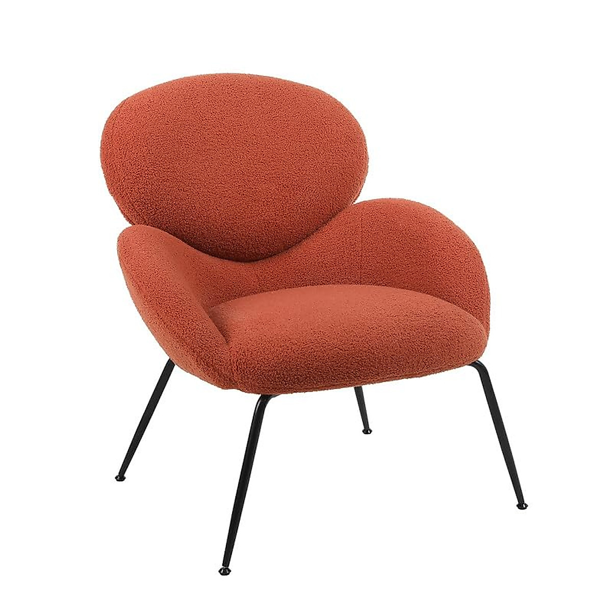 ATGHYURT Modern Accent Chairs Armchair Cute Vanity Chairs Comfy Single Leisure Sofa Chair Reading Chair with Black Metal Legs, Side Chair for Living Room, Studio, Office, Dressing Room