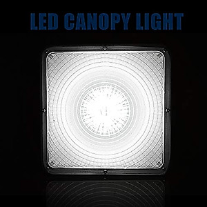 GreenSun 2 Pack of 70Watt LED Canopy Lights,NO Weather Proof,9.5" x 9.5",120V 277V for Playground, Gym, Warehouse, Garage,Backyard (2Packs-70W)