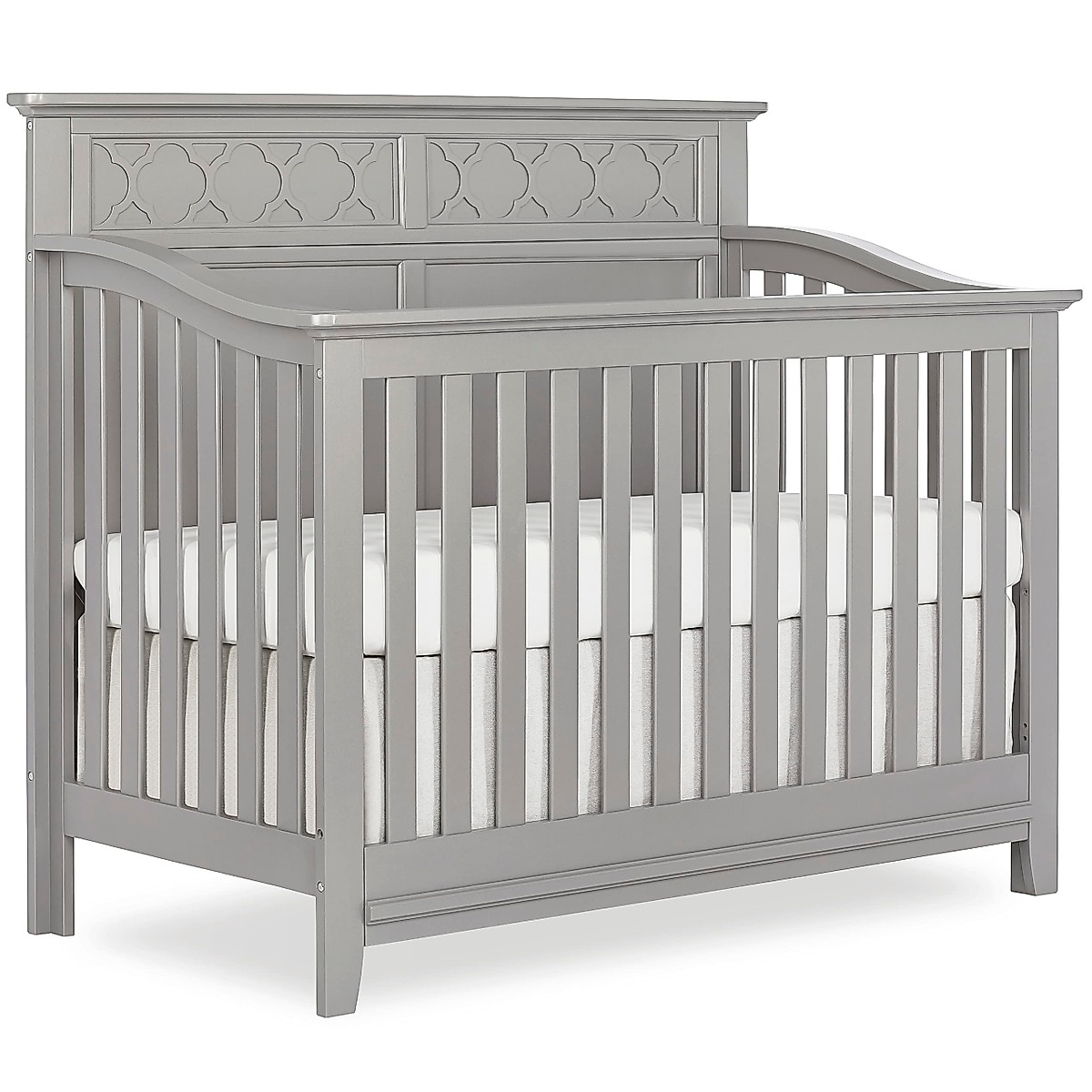 Dream On Me Fairview 4 In 1 Convertible Crib In Silver Grey Pearl, JPMA Certified, 3 Mattress Height Settings, Built Of Durable & Sustainable Pinewood