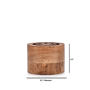 EDHAS Acacia Wood Decorative Urns Funeral Cremation Urn for Ashes for Dogs, Pet Urns for Cats (3.5" x 3.5" x 2.5")