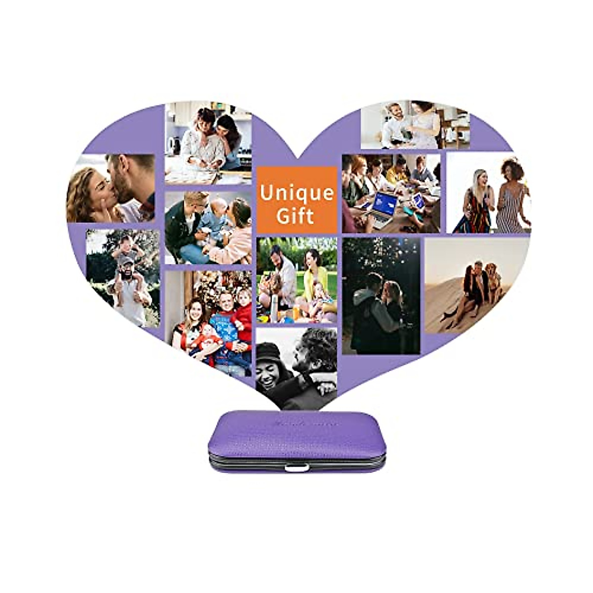 Manicure Set, 12 PCS Stainless Steel Manicure Kit with Fingernail Clippers and Toenail Clippers, Personal Care Nail Clipper Set with Leather Case for Women & Men (Purple) (12 Piece Set)