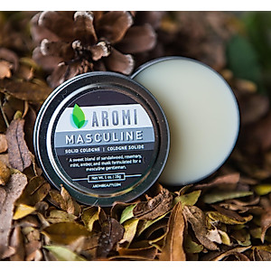 Aromi Solid Cologne | Sweet Musk Fragrance; Vegan, Cruelty-free, Powdery Scent, Wax-Based, Travel, Small Men's Gift, Alcohol-free, Concentrated (Masculine)