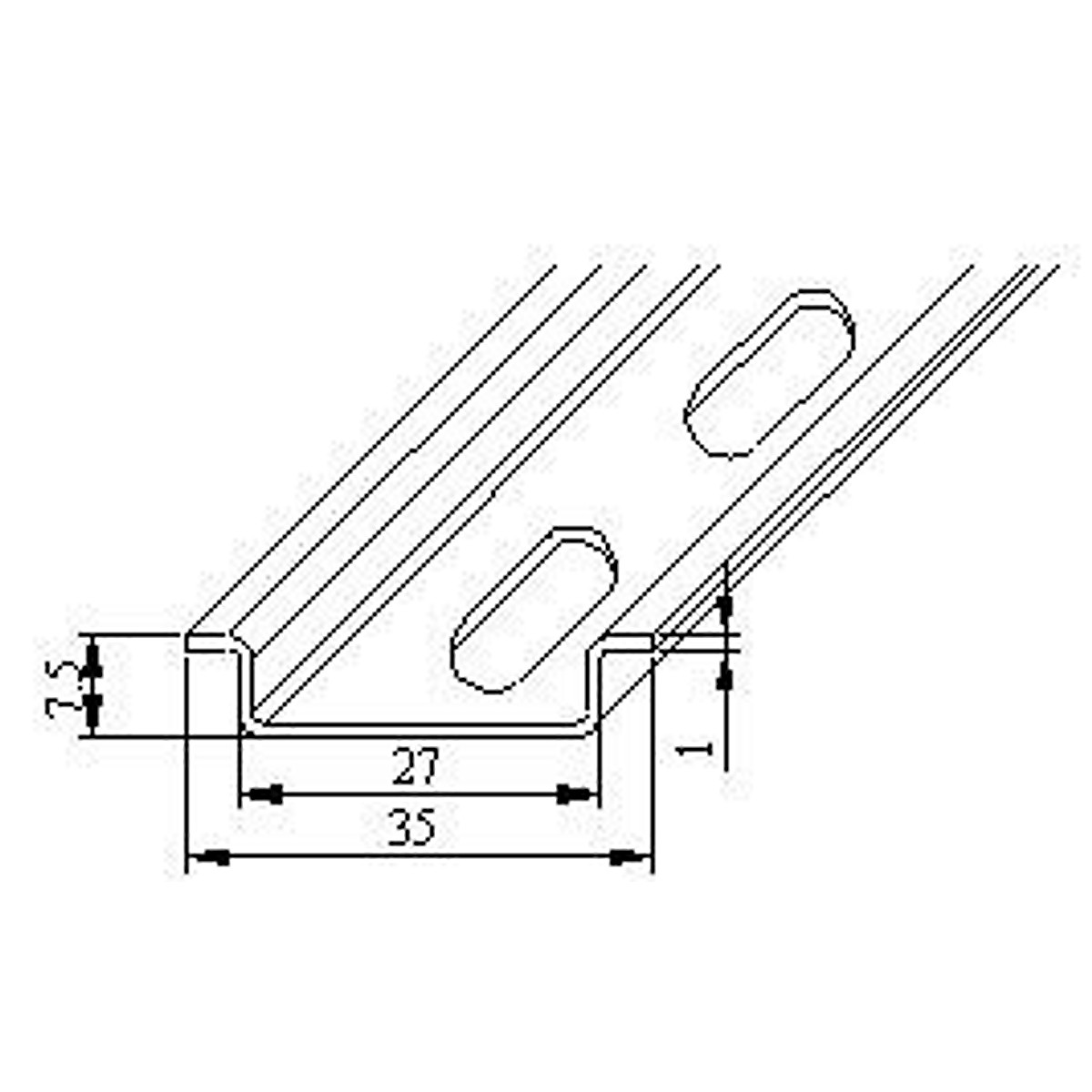 DIN Rail - 400 mm (~16 Inch(15.7")) New Pre-Cut 35x7.5mm Slotted Steel RoHS Compliant Plated