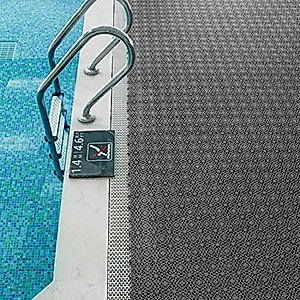 smabee 12 Pack Interlocking PVC Non-Slip Tile Drainage Mat 11.75" x 11.75" for Drain Pool Kitchen Deck Patio Boat Snowflake Shape (Black)