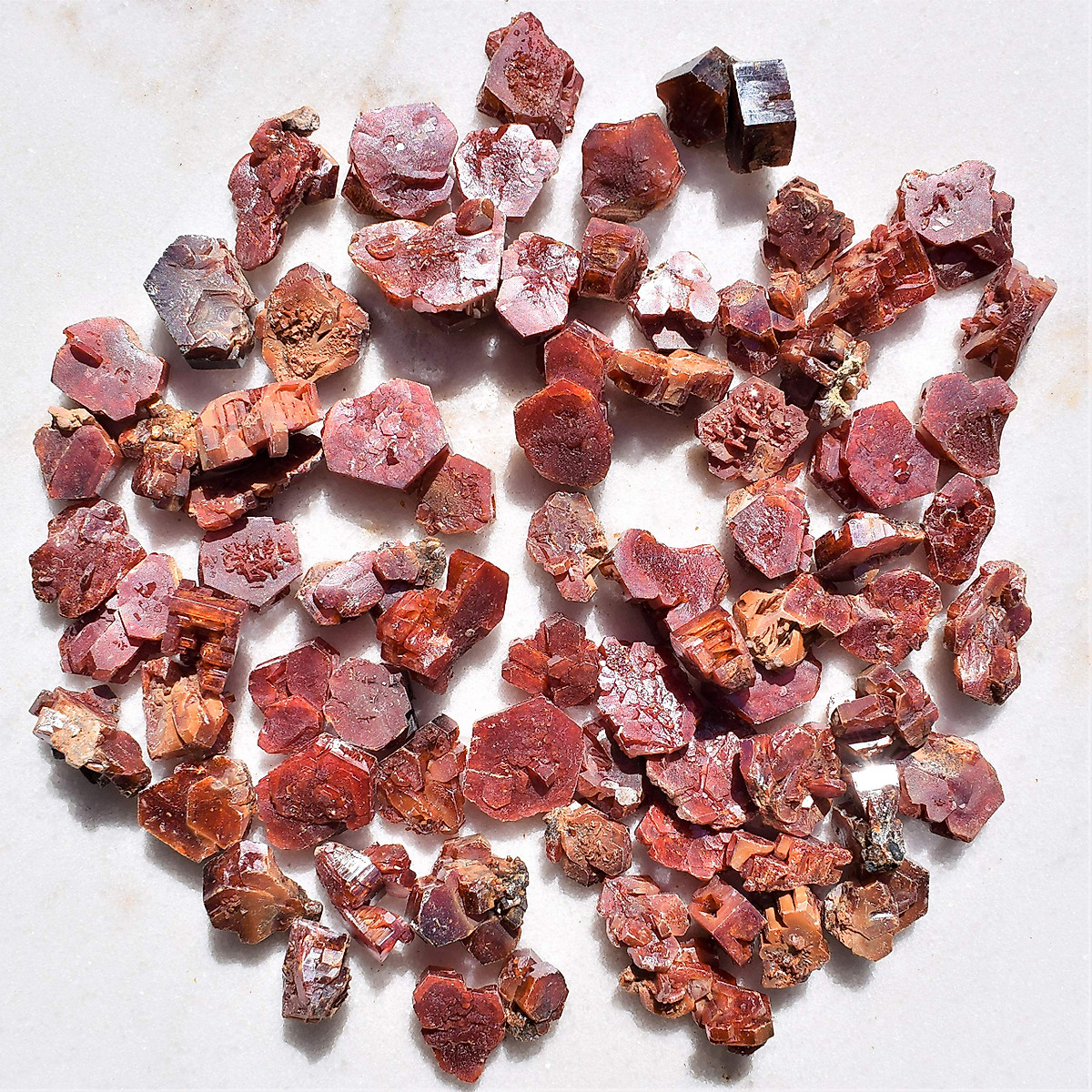 Zenergy Gems Charged Natural Moroccan Vanadinite Specimen Crystal Pendant + 20" Silver Plated Chain + Selenite Charging Heart [Included]