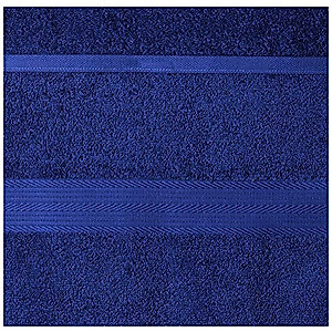 Amazon Basics Fade-Resistant Cotton Bath Towel - 4-Pack, Navy Blue