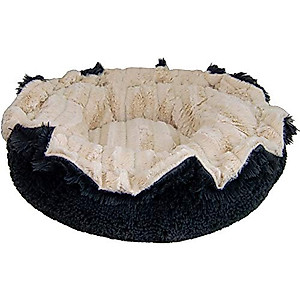 Bessie and Barnie Ultra Plush Natural Beauty/Wolfhound Grey Deluxe Luxury Shag Dog/Pet Lily Pod Bed Machine Washable