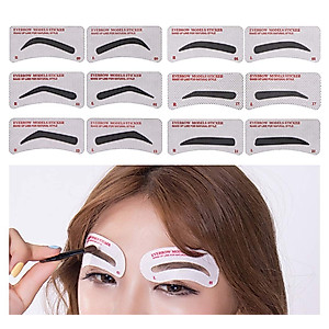 60 PCS Eyebrow Stencils 6 Styles Non-Woven Shaping Grooming Stencil Kit Eyebrow Drawing Guide Makeup Template DIY Tools For Beginners